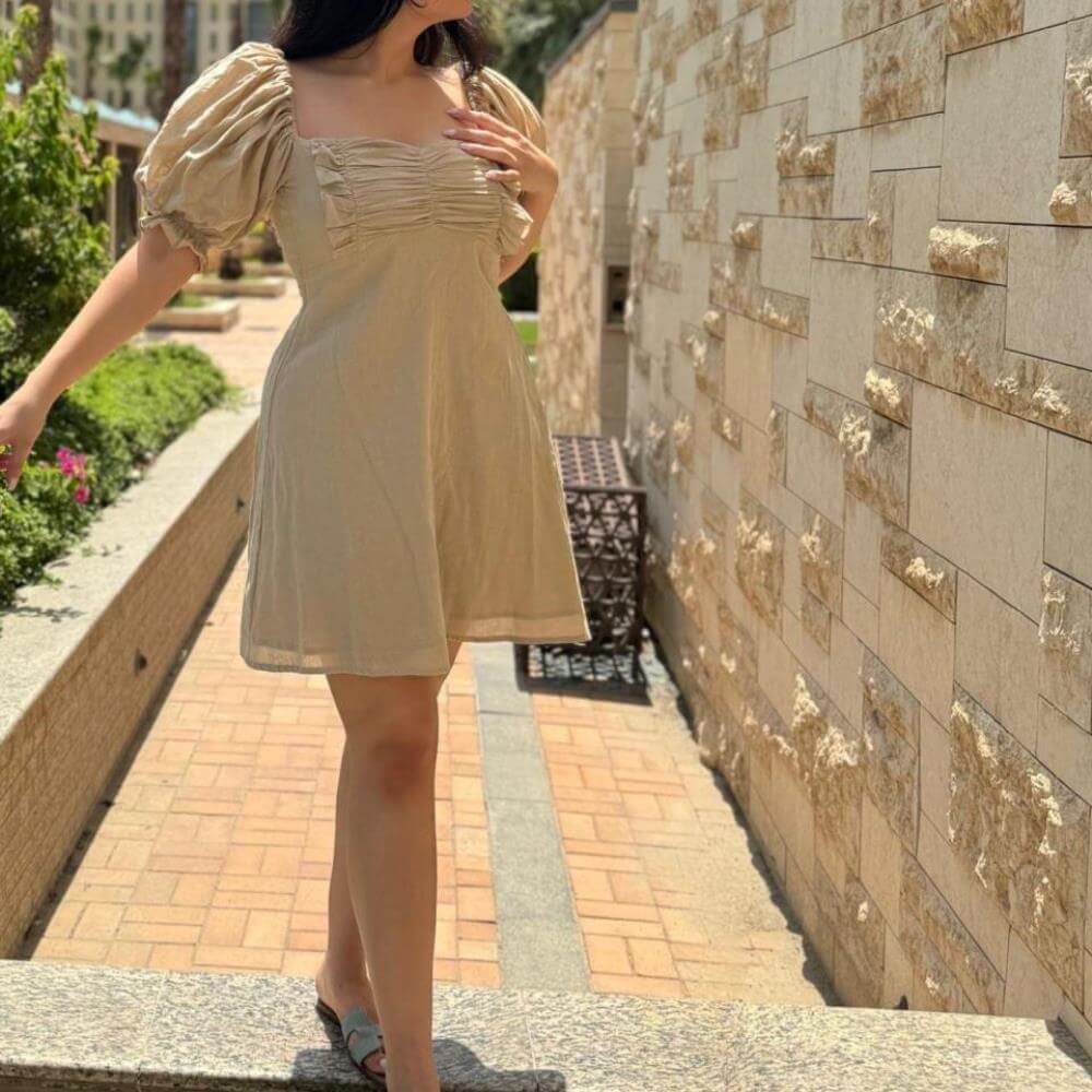 Short Dress Paige Color | Kuwaitia Boutique